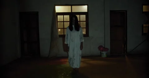 Horror scene of a mysterious Scary Asian... | Stock Video | Pond5