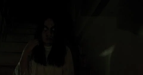 Horror scene of a mysterious Scary Asian... | Stock Video | Pond5