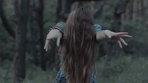 Horror scene scary woman. Haunted girl g... | Stock Video | Pond5