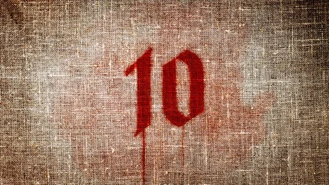 Horror Top 10 Countdown / Bleeding Numbe... | Stock Video | Pond5