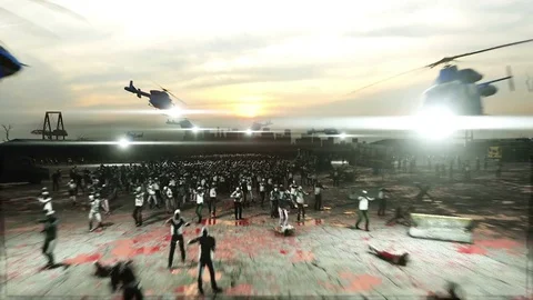 horror zombie crowd walking. Apocalypse ... | Stock Video | Pond5