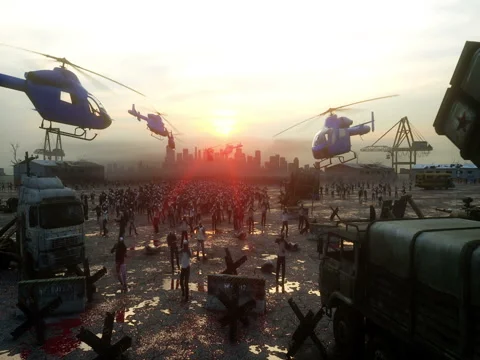 horror zombie crowd walking. Apocalypse ... | Stock Video | Pond5