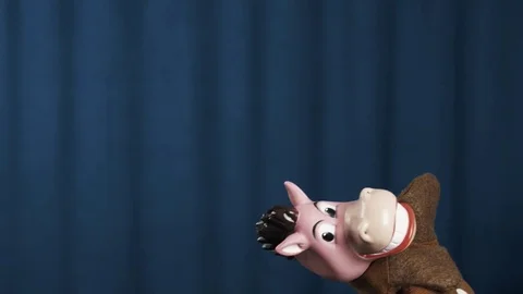 Horse hand puppet makes memorable exit o... | Stock Video | Pond5