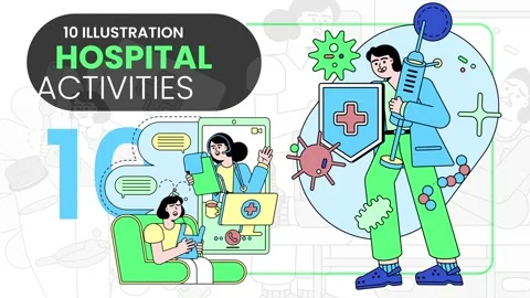 After Effects: Hospital Activities Animated Illustration #307417291