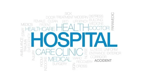 Hospital animated word cloud, text desig... | Stock Video | Pond5