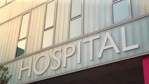 Hospital building sign closeup, healthca... | Stock Video | Pond5