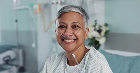 Hospital, patient and face of woman in b... | Stock Video | Pond5