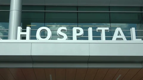 Hospital signage outside a hospital buil... | Stock Video | Pond5