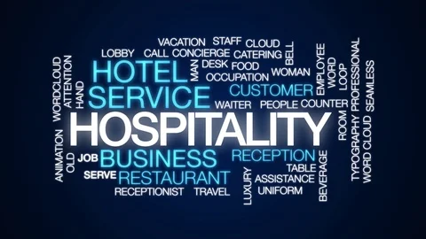 Hospitality animated word cloud. Kinetic... | Stock Video | Pond5