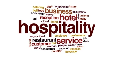 Hospitality animated word cloud, text de... | Stock Video | Pond5