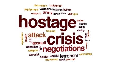 Hostage crisis animated word cloud, text... | Stock Video | Pond5