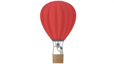 Hot air balloon. Animation of a balloon ... | Stock Video | Pond5
