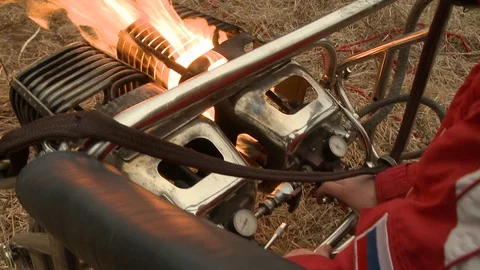 Hot Air Balloon Fire Stock Video Footage | Royalty Free Hot Air Balloon ...