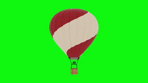 Hot Air Balloon flying animation. Green ... | Stock Video | Pond5