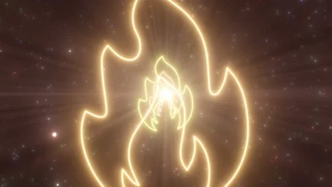 Hot Burning Fire Flame Shape Outline Glo... | Stock Video | Pond5