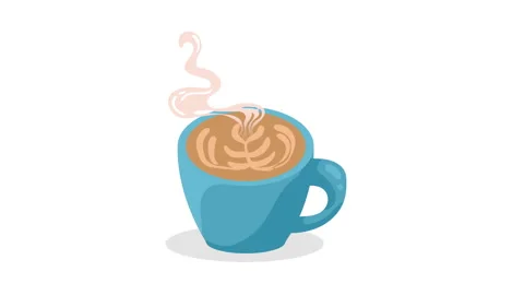 hot coffee drink in cup animation | Stock Video | Pond5
