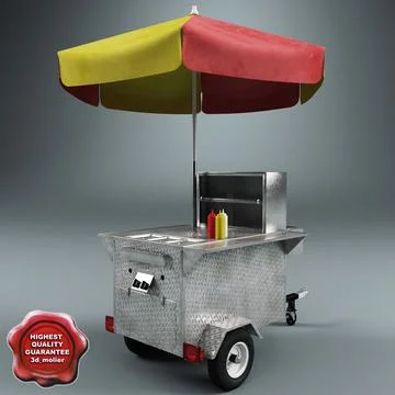 Hot Dog Cart V2 ~ Modelo 3D ~ Descargar #91434758 | Pond5