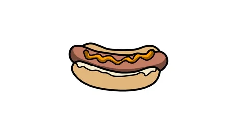 hot dog sketch background and 2d animati... | Stock Video | Pond5