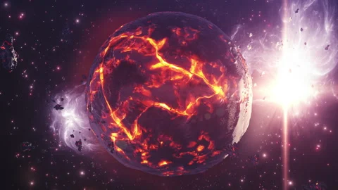 Destroyed Alien Planet Stock Video Footage | Royalty Free Destroyed ...