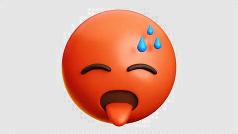 Hot, fever face emoji, 3d emoticon anima... | Stock Video | Pond5