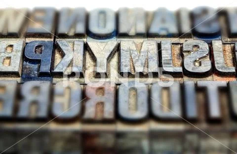 Hot metal printing setting, old letters made of lead for letterp Hot ...