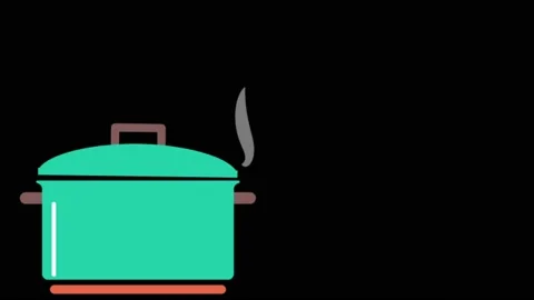 Hot pan preparing the food animation on ... | Stock Video | Pond5