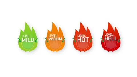 Hot red pepper strength scale indicator ... | Stock Video | Pond5