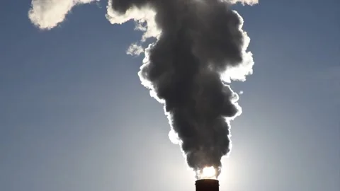 Hot smoke coming out of an industrial ch... | Stock Video | Pond5