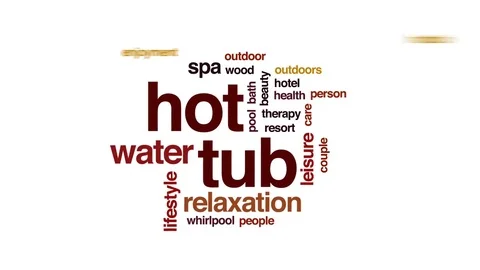Hot tub animated word cloud, text design... | Stock Video | Pond5