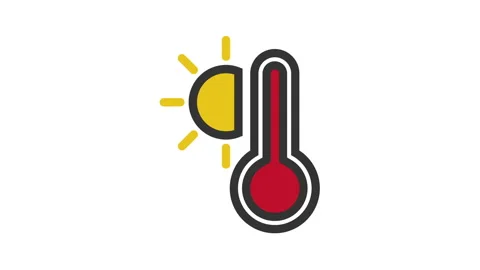 Hot on white background, Weather animate... | Stock Video | Pond5