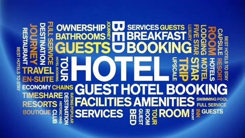 Hotel animated word cloud,tag animation ... | Stock Video | Pond5