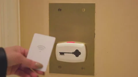 Hotel Guest Using Key Card to Access Roo... | Stock Video | Pond5