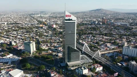 Hotel Riu Plaza Guadalajara Zoom Out Dro... | Stock Video | Pond5