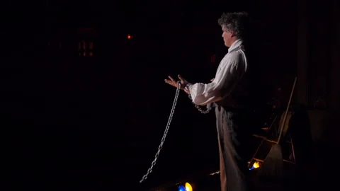 Houdini magic trick, escape artist in ch... | Stock Video | Pond5