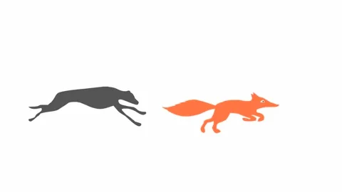 Hound chasing fox (seamless loop animati... | Stock Video | Pond5