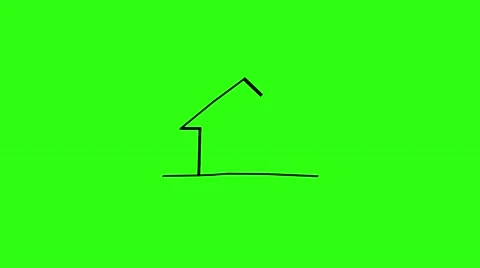House. Animation on the green background... | Stock Video | Pond5