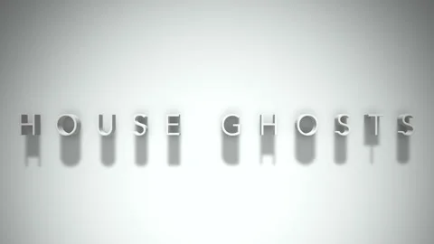 house ghosts 3D title animation white te... | Stock Video | Pond5