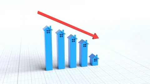 The house graph is going down and has a ... | Stock Video | Pond5