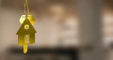 House keys and key fob hanging over out ... | Stock Video | Pond5