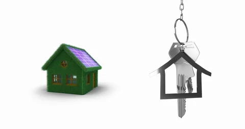 House keys and key fob hanging over hous... | Stock Video | Pond5