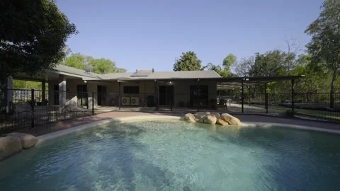 House patio veranda. Luxurious pool with... | Stock Video | Pond5