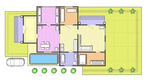 House plan project .Technical drawing ba... | Stock Video | Pond5