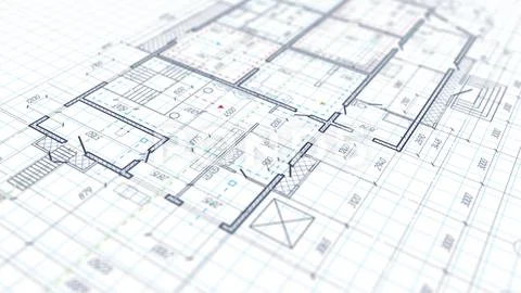 House plan project .Technical drawing background. Engineering design ...