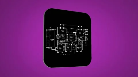 House Plan - Transition Blueprint - purp... | Stock Video | Pond5