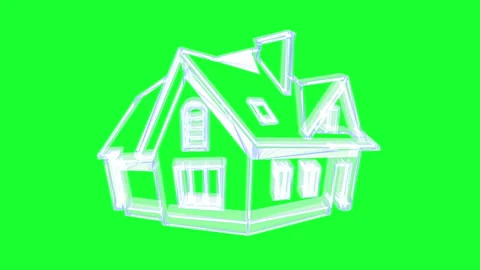 House Silhouette on Green Screen - Motio... | Stock Video | Pond5