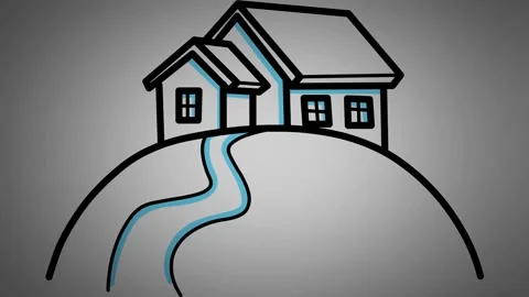house Sketch and 2d animation | Stock Video | Pond5