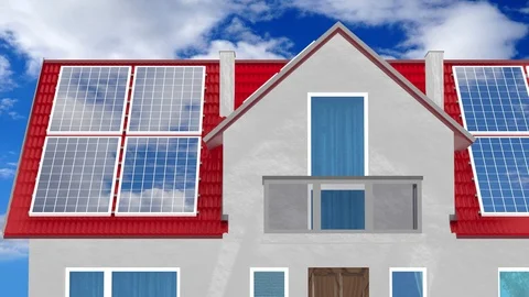House with solar panels installed on a r... | Stock Video | Pond5