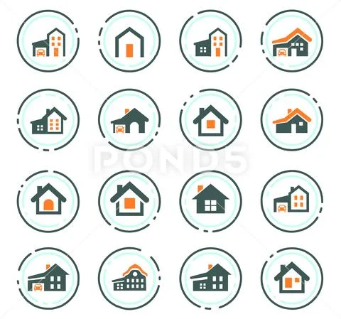 House type icon set ~ Clip Art ~ Download Now #113096299