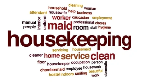 Housekeeping animated word cloud, text d... | Stock Video | Pond5