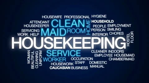 Housekeeping animated word cloud, text d... | Stock Video | Pond5